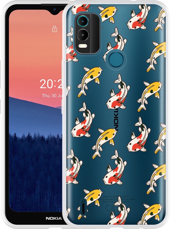 Cazy Hoesje geschikt voor Nokia C21 Plus - Koi Fish | bol