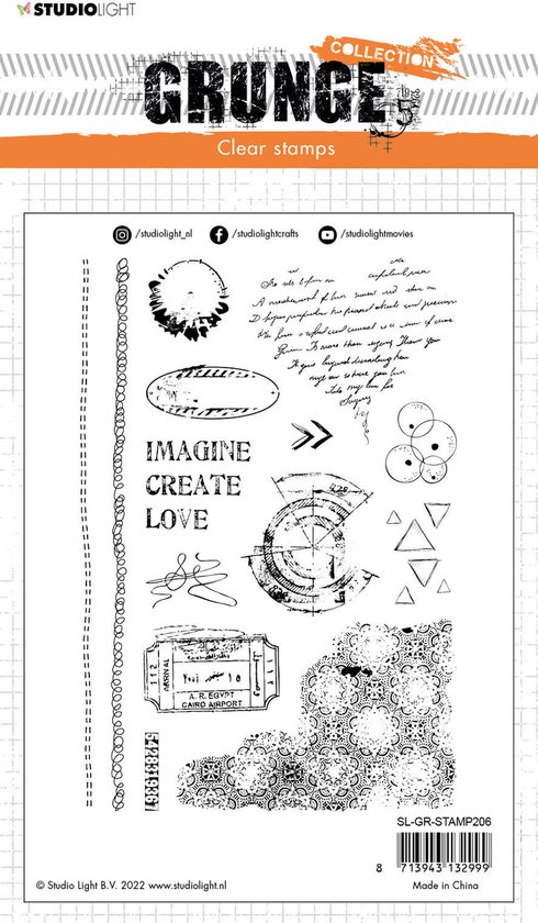 Studio Light Clear Stamp Grunge Collection nr.206 SL-GR-STAMP206 ...