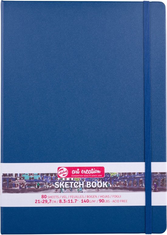 Art creation schetsboek 21x29,7 cm 140g navy blue | bol.com