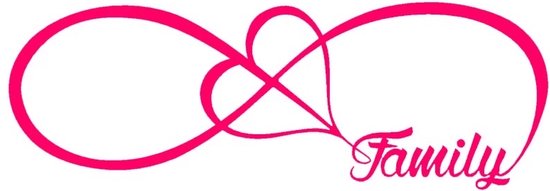 GoedeDoelen.Shop | Auto Sticker Infinity Love Family Roze | Autosticker ...