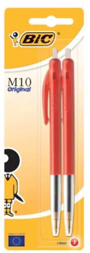 Balpen Bic M10 Clic Rood Medium Blister | bol.com