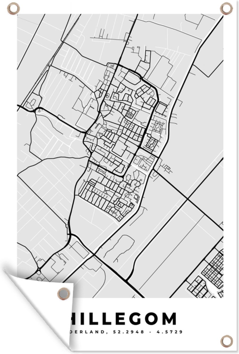 Tuinposters buiten Stadskaart - Hillegom - Plattegrond - Kaart - 60x90 ...