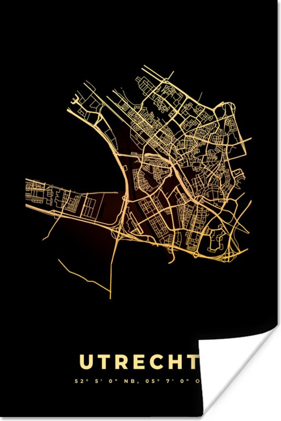 Poster Stadskaart - Utrecht - Kaart - Plattegrond - Nederland - 20x30 ...