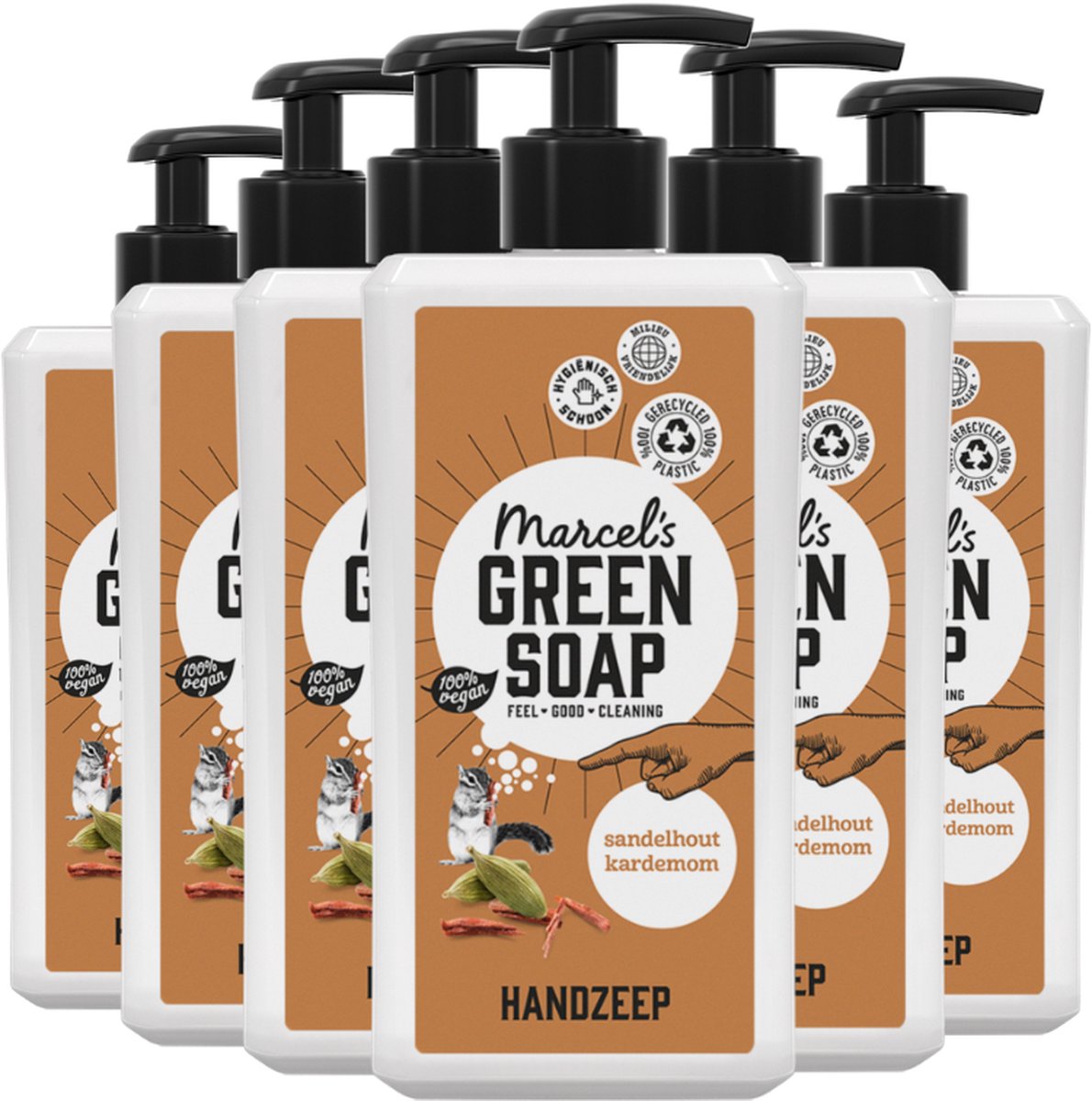 Marcel's Green Soap Handzeep Sandelhout & Kardemom - 6 x 500 ml | bol.com