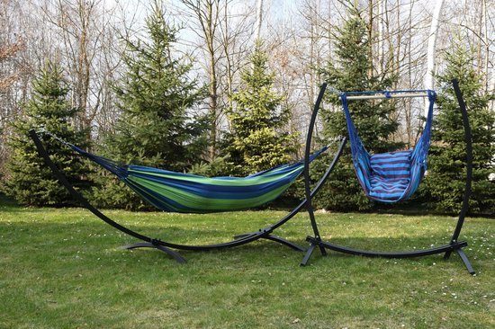 Hangmat frame verstelbaar inclusief hangmat + hangstoel – Wit | bol