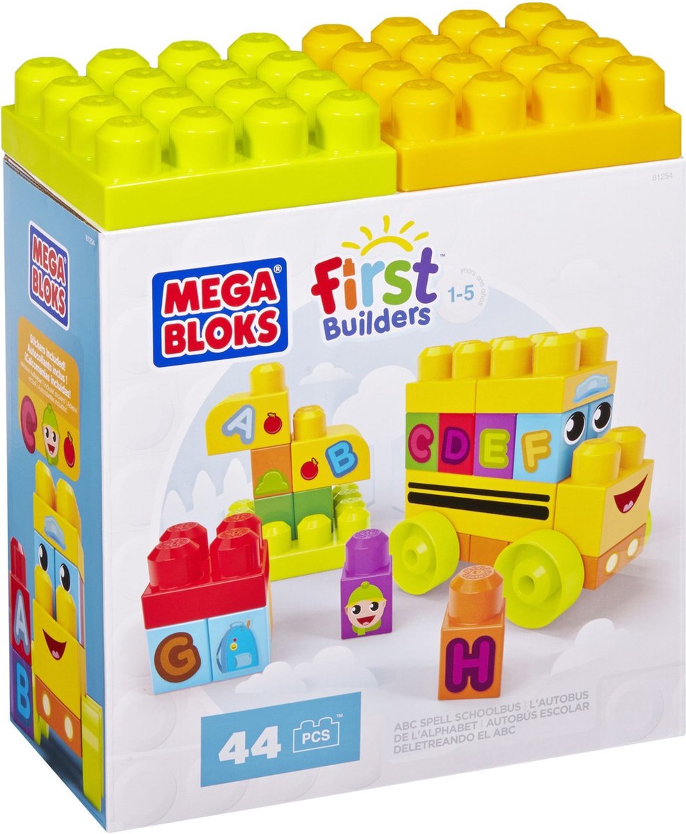 Mega Bloks Junior Builders ABC Schoolbus - Constructiespeelgoed | bol.com