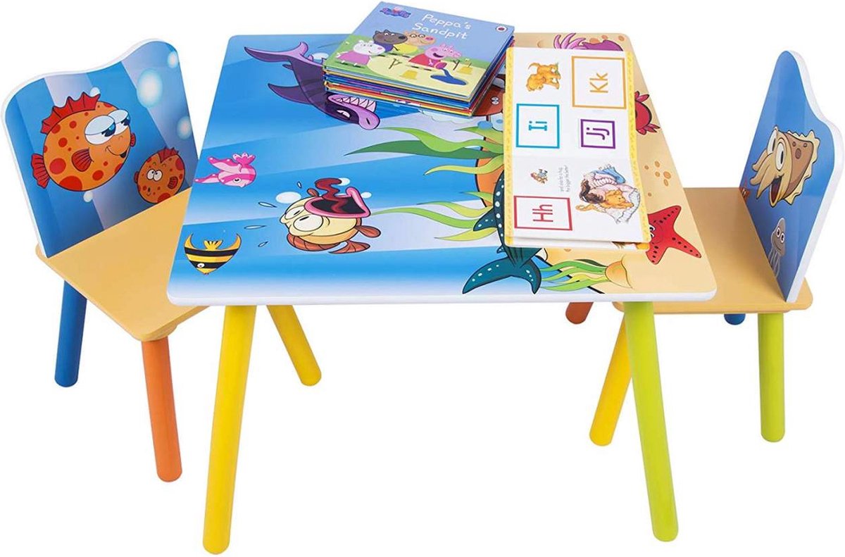 Kamyra® Kindertafel en 2 Stoeltjes - Kindermeubels, Tafel, Tafeltje ...