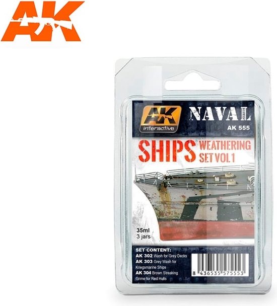 AK-Interactive AK-555- Ships Vol.1 Weathering Set 3 x 35 ml | bol.com