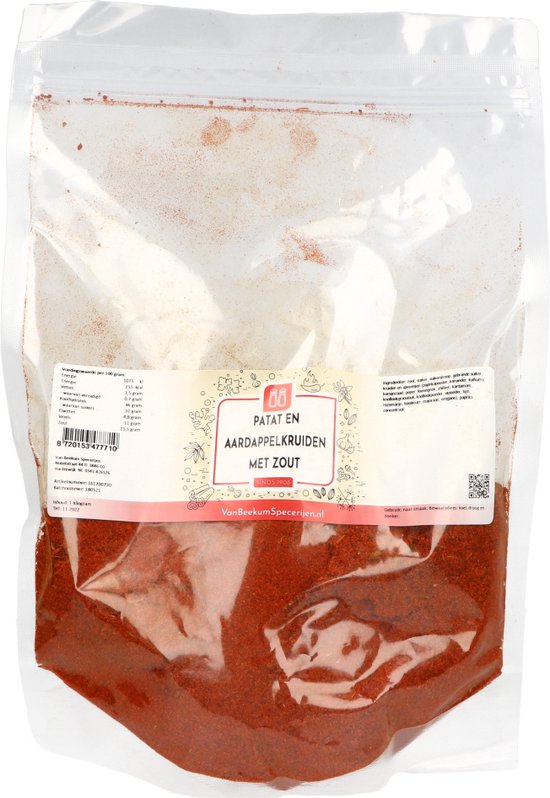 Van Beekum Specerijen - Patat & Aardappelkruiden Met Zout - 1 KG ...