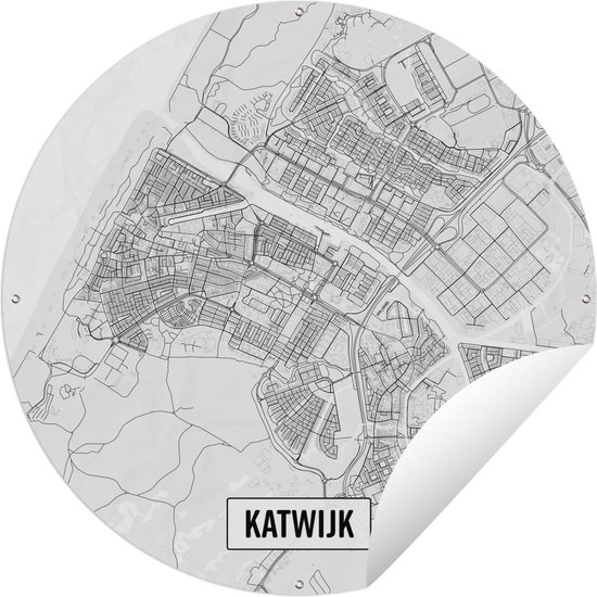 Garden Circle City Map Katwijk - 60x60 cm - Affiche Ronde de Jardin ...