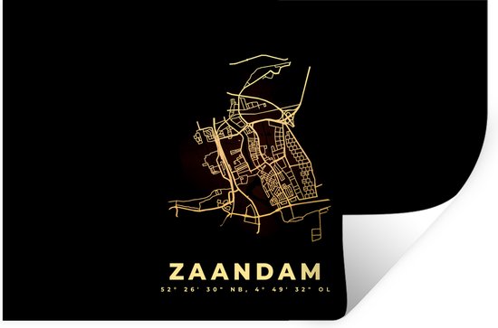 Stickers muraux - Carte - Zaandam - Carte - Plan de la ville - 120x80 ...