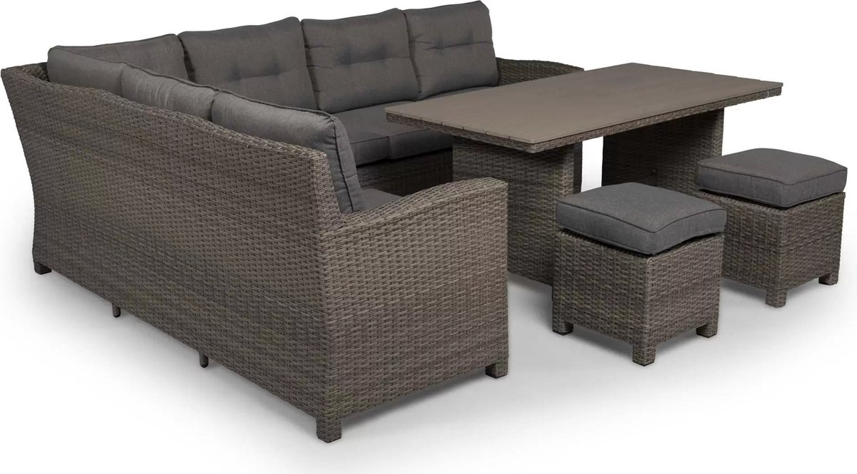 Tierra Outdoor Loungeset Wilson - Dining Tuinset - Wicker - Weathered ...