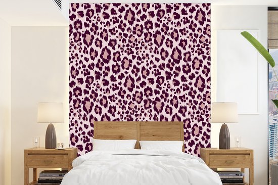 Behang - Fotobehang Patronen - Panter - Roze - Breedte 205 cm x hoogte ...