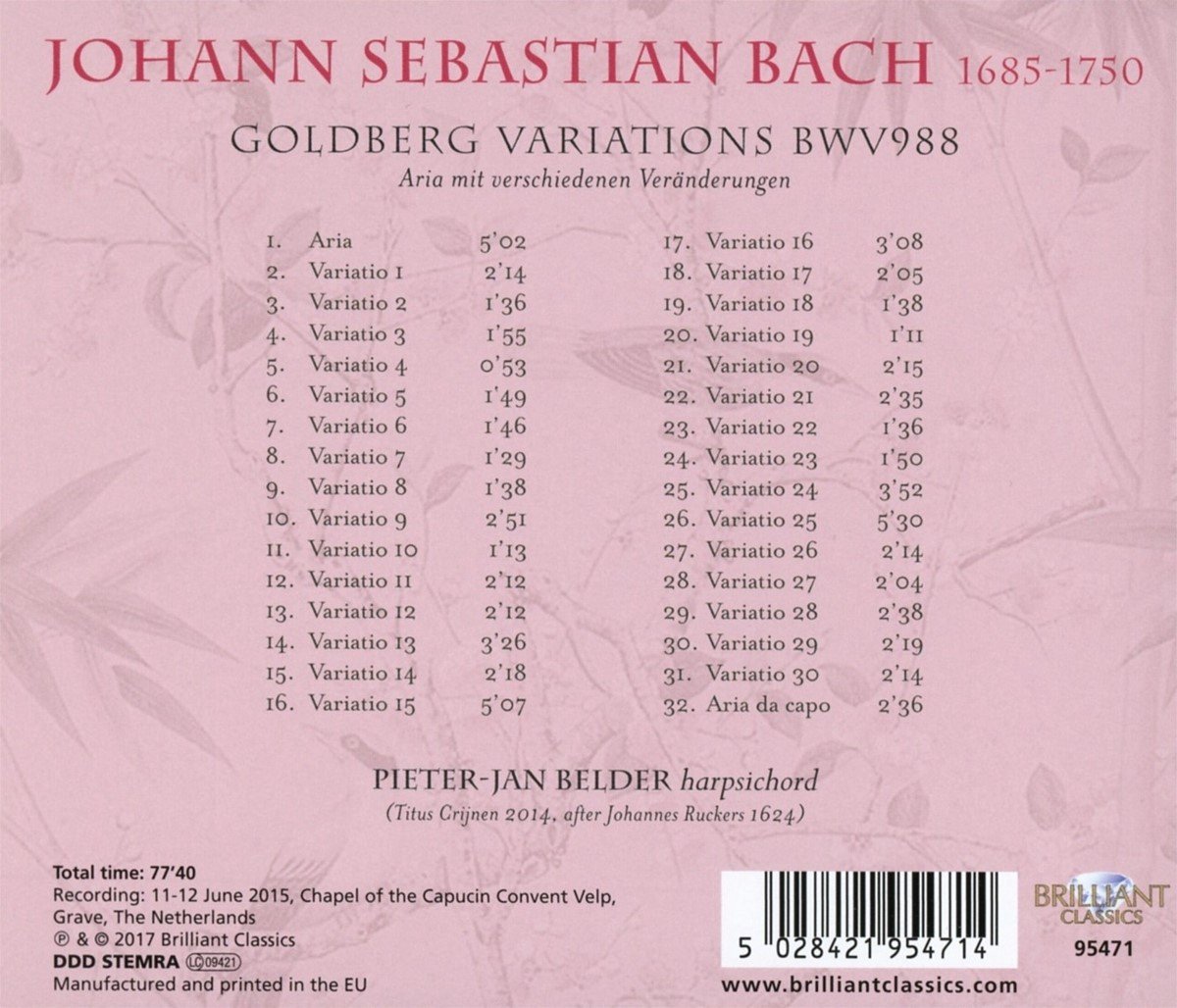 Pieter-Jan Belder - J.S. Bach: Goldberg Variations (CD), Pieter-Jan Belder | CD... | bol.com