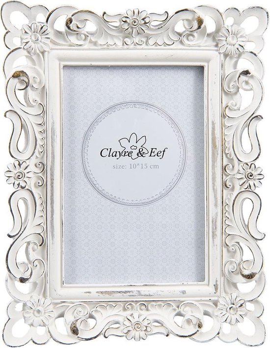 Clayre & Eef Fotolijst 10x15 cm Wit Kunststof Rechthoek Fotokader ...