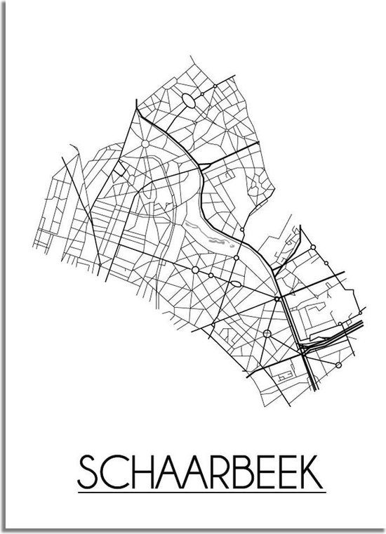 Schaarbeek Plattegrond poster A4 poster (21x29,7cm) - DesignClaud | bol.com