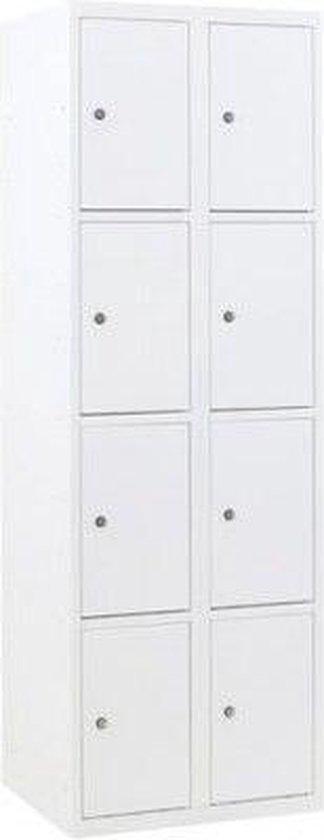 Classic lockerkast met 8 vakken Kast Wit Deur Wit H. 180 cm B. 80 cm D ...