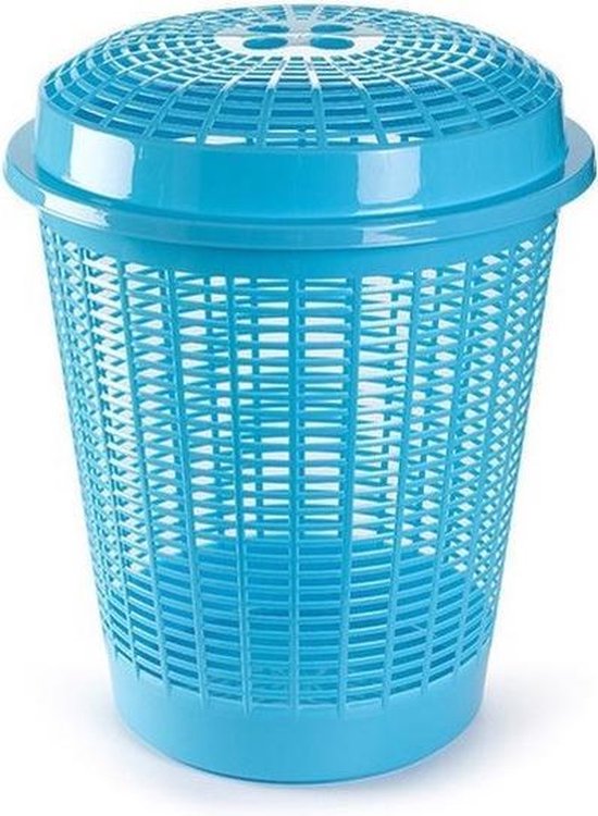 2x paniers à linge ronds / panier de rangement avec couvercle 50 litres ...