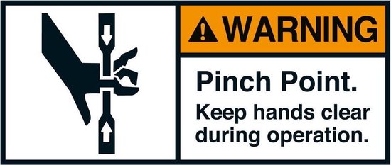 Warning Pinch point sticker, ANSI 35 x 80 mm | bol.com