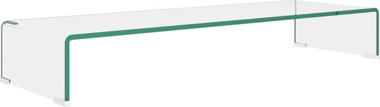 vidaXL Tv-meubel monitorverhoger 90x30x13 cm glas TV-meubel - Glas ...