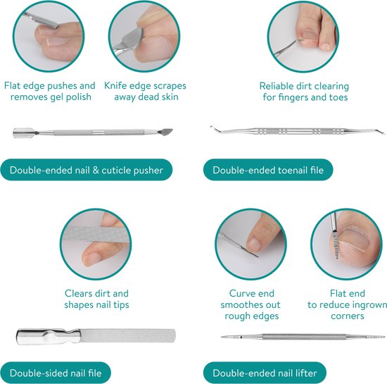 Navaris pedicureset voor dikke nagels - 7-delig - Met ingegroeide ...