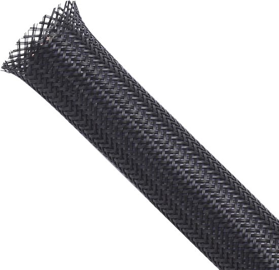 Gevlochten Kabelslang - Kabelbescherming - 1 stuk - Zwart - 19 mm - 7,5 ...