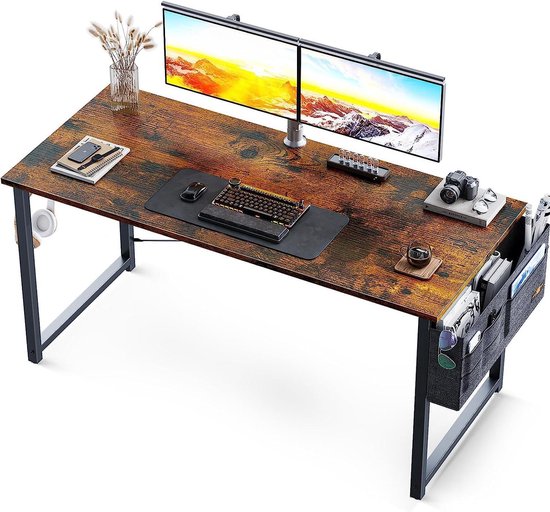 Computer Bureau met Opbergtas en Hoofdtelefoonhaak - Bruin - 120 x 50 x ...