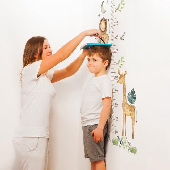 Children's Wall Height Map 60-160 cm with Forest Animals Height Cards ...