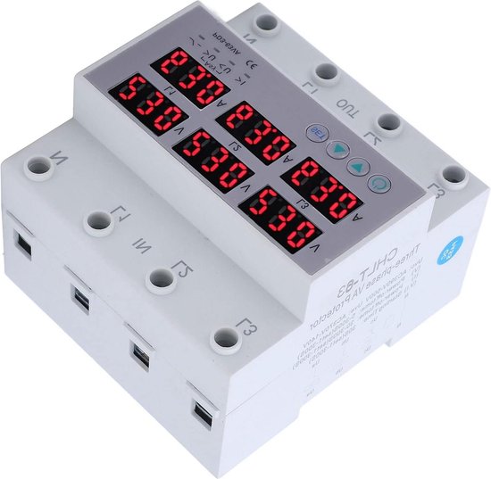 AC 390-500V Power Meter 3 Fase DIN Rail Voltmeter Ampèremeter ...
