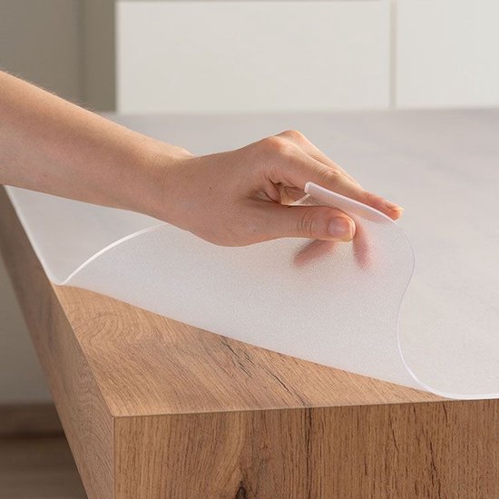 TRENTE - Doorzichtig matte Tafellaken 2mm - Gematteerd tafelzeil met schuine kanten -... | bol