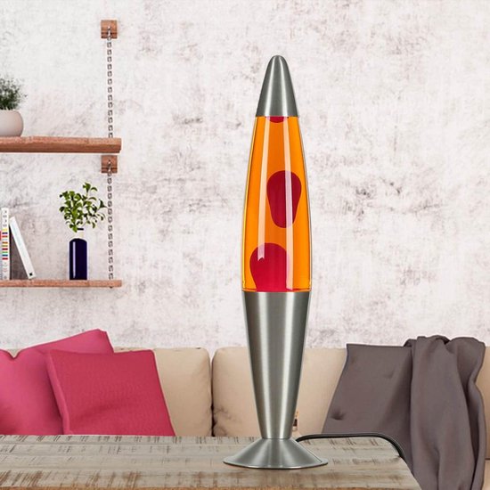 Moderne Lava Lamp - Retro tafellamp - 1 stuk - Oranje Rood - 42 cm | bol