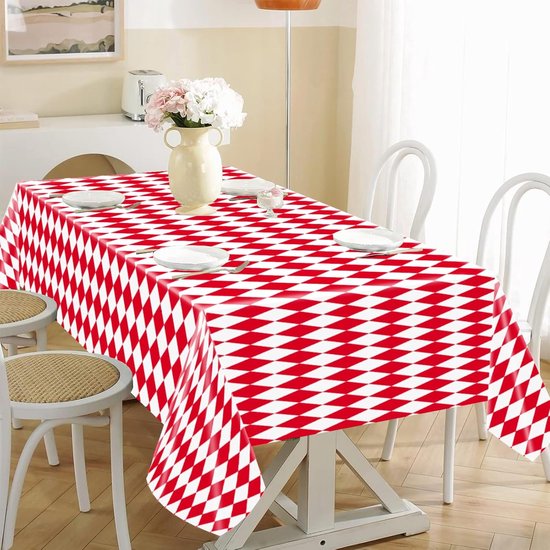 Geruit tafelkleed - Wegwerptafelkleden - 3 stuks - Rood/wit - Plastic ...