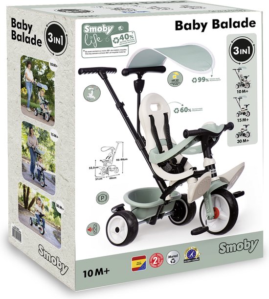 Smoby - Smoby Life Baby Balade - Driewieler - Vanaf 10m. | bol
