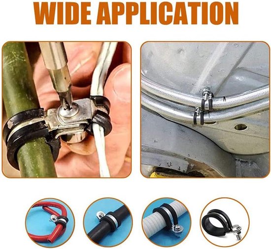 15 STKS Rubber Gevoerde P Clips - Slang Pijp Klem Rvs Voor Buis Pijp ...