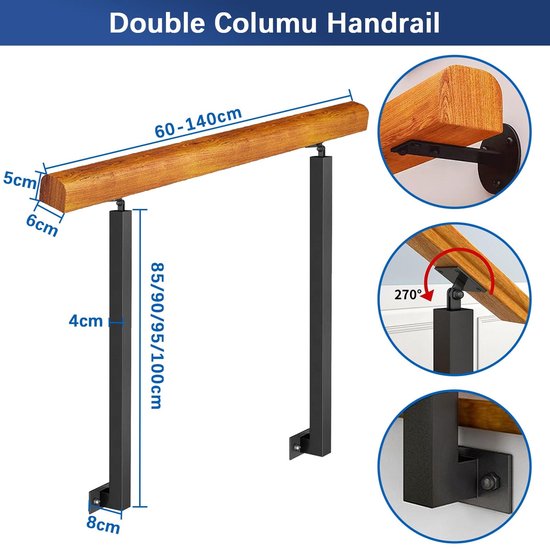 Outdoor Trapleuning voor Veranda Trappen Moderne Houten Leuning Decking ...