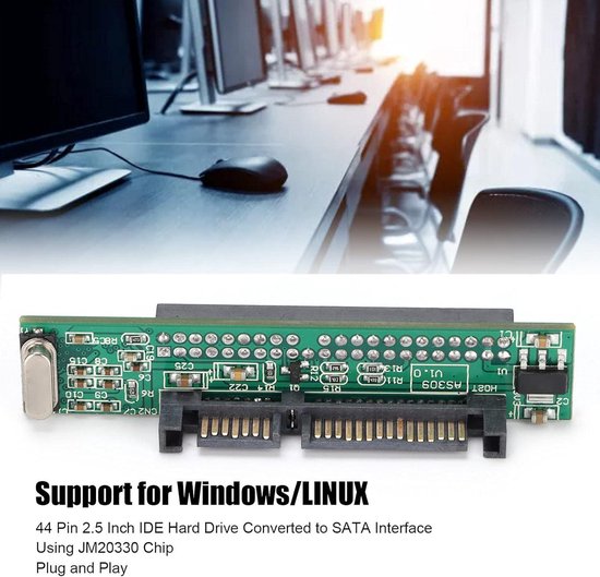 SATA Adapter Card 2.5 Inch IDE Hard Drive Female To 7+15 Pin Male ...