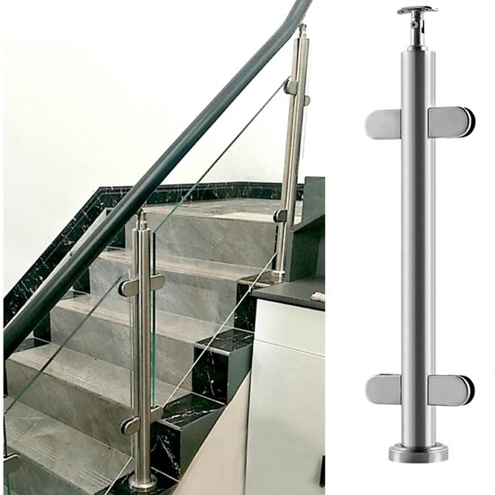 Moderne Glazen Dek Leuning Panelen Met Ronde Post Klemmen Systeem voor ...