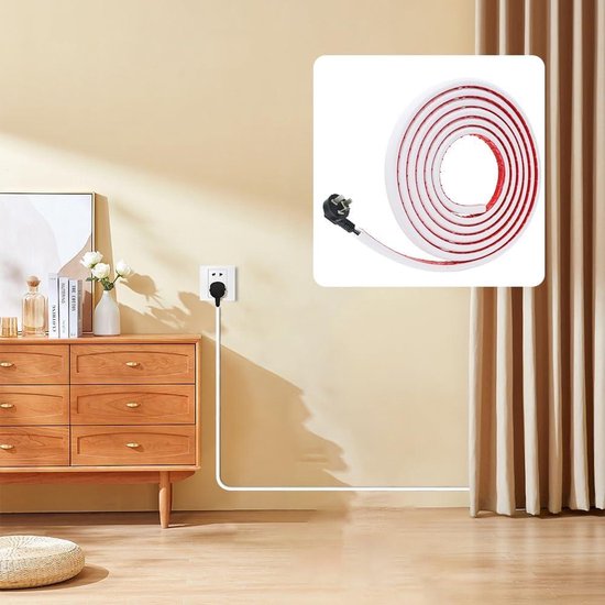 3 meter kabelgoot zelfklevend wit met schuimtape - klaar voor montage ...