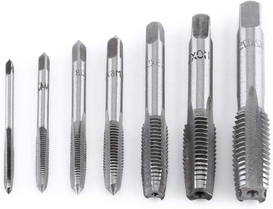 7 STUKS Dragende Staaldraad Tap Hand Tap Rechte Groef Tap Metrische ...