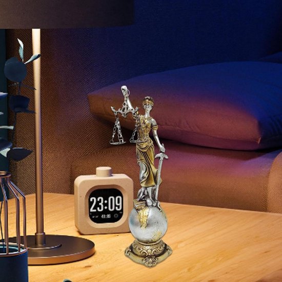 Lady Of Justice Sculpture - Hand Painted Resin Law Blind Lady Statue ...