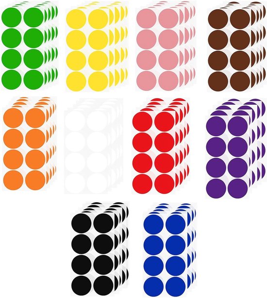 400st Ronde Dot Stickers 5cm - Kleur Codering Labels - Klas Kantoor ...