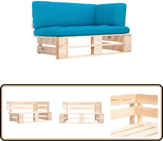 vidaXL Tuinhoekbank - Grenenhout - Inclusief Kussens Hoekbank - Pallet ...