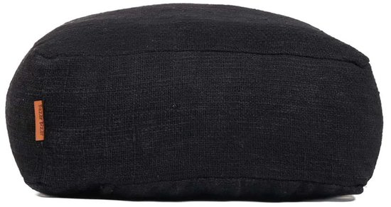PS-Collection Poef Comfy - 60x60x25 cm - Zwart - Katoen - poef rond ...
