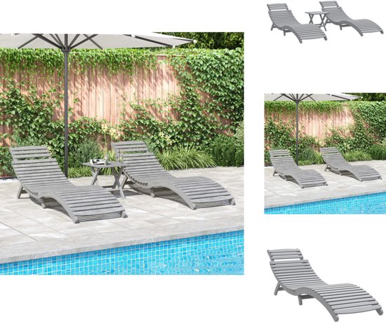 vidaXL Ligbed - Ligbedden - Buitenbed - Ligstoel - Ligbedden 2 st met ...