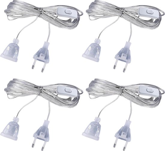 Platte stekkerverlengkabel - 4 stuks - 5 m - Extreem dunne platte kabel ...