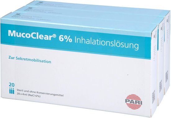 Mucoclear 6% NaCl Amp 60x4ml - Slijmoplossende Inhalatieoplossing voor ...