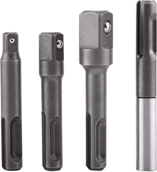 SDS Plus Socket Adapter Set - 4 stuks met 1/4 Hex Socket - Impact ...