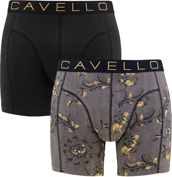 Cavello 2P boxers basic flowers zwart & bruin - XXL | bol