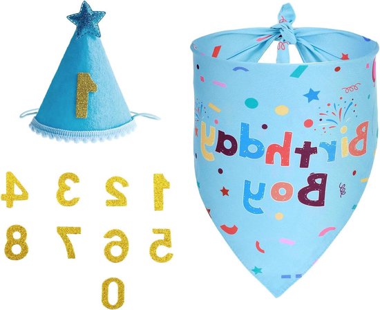 Hondenverjaardagsfeestaccessoires - Bandana Set en Feesthoed voor ...