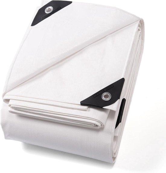 Waterdicht afdekzeil met inslagringen - multifunctioneel - 1 stuk - wit ...